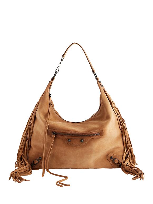 BALENCIAGA Balenciaga Le City Hobo Medium Suede Shoulder Bag