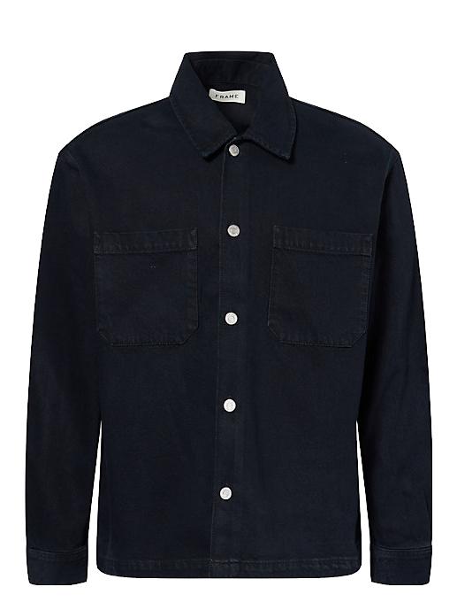 FRAME patch-pocket relaxed-fit denim overshirt s