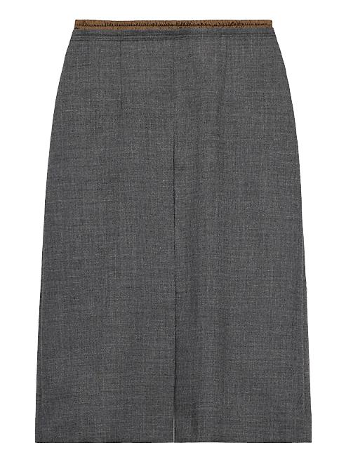 PRADA PRADA Virgin Wool Skirt with Slit Detail
