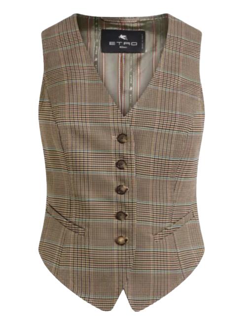 ETRO ETRO Prince of Wales Stretch Wool Trousers