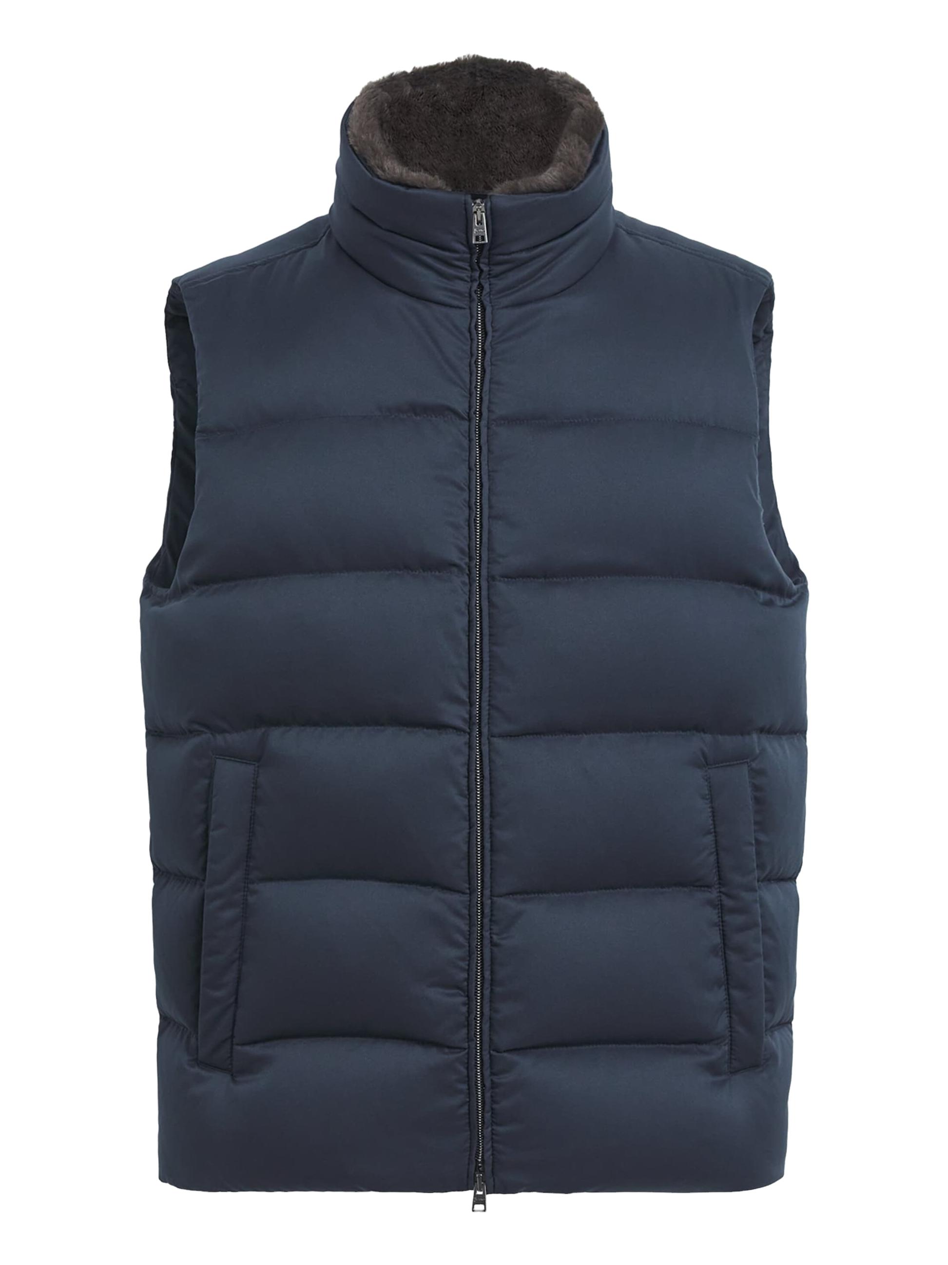 HERNO Herno Quilted Down Gilet with Faux Fur Collar