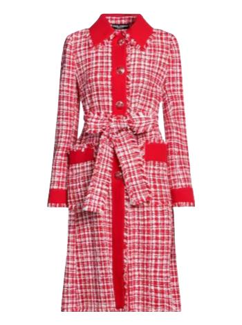 DOLCE & GABBANA Dolce & Gabbana Multicolor Tweed Trench Coat