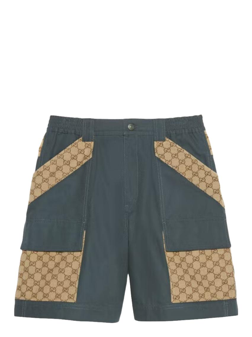 GUCCI Gucci Monogram Paneled Cargo Shorts