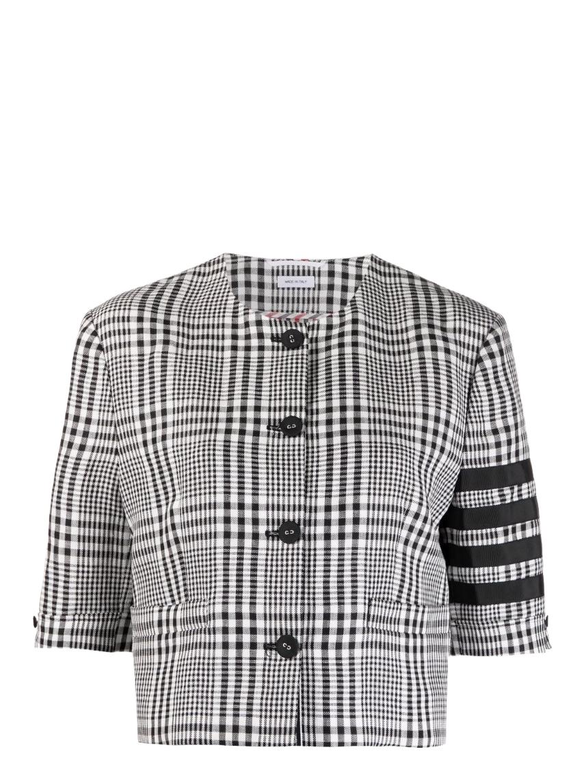 BRUNELLO CUCINELLI Check-Pattern Cape with Fringe