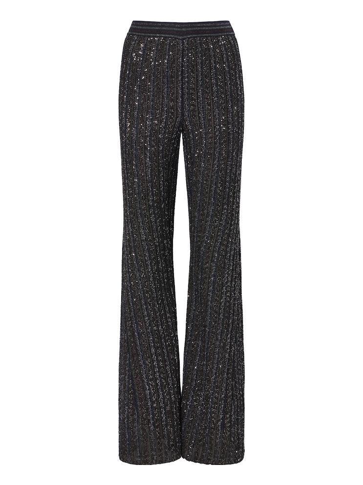 MISSONI Missoni Knitted Sequined Flared Pants