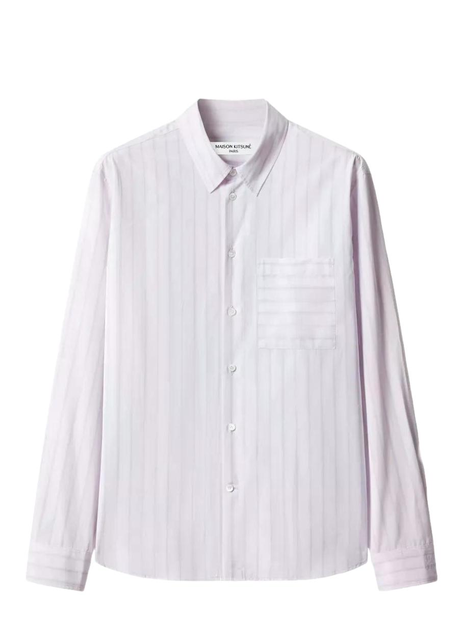 MAISON KITSUNÉ vertical-stripe chest-pocket shirt