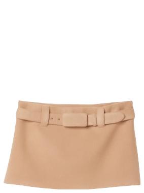 MIU MIU Waxed Double Wool Miniskirt