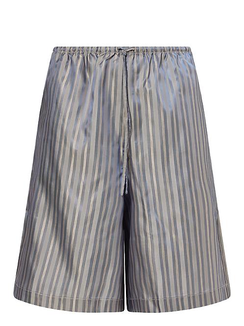 REFORMATION Striped Satin Shorts