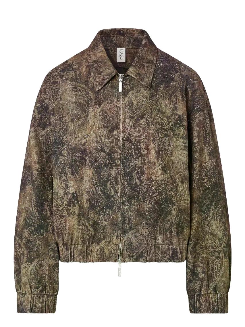LIU JO LIU JO Oversized Glitter-Print Drill Jacket
