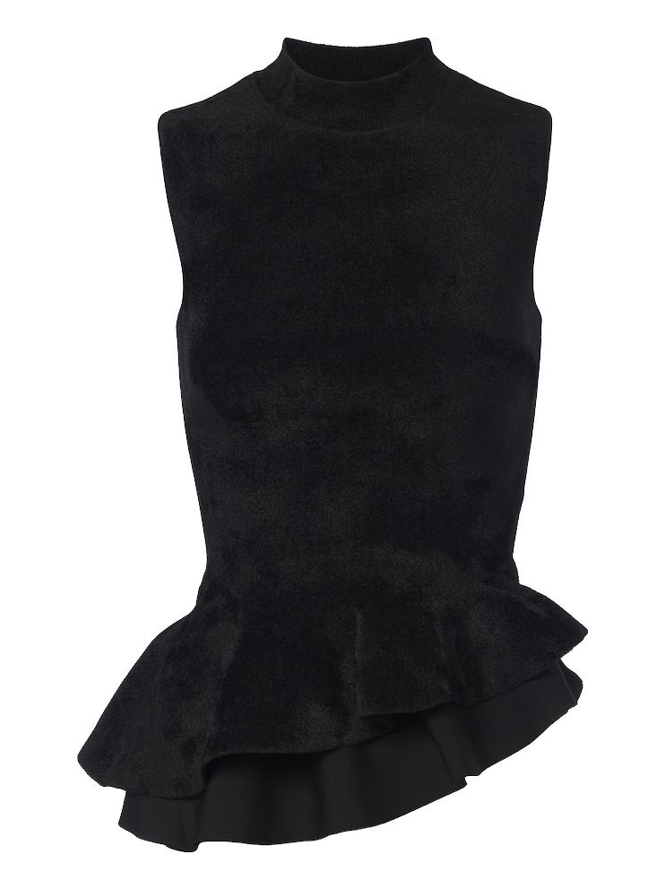 CECILIE BAHNSEN Textured Peplum Top