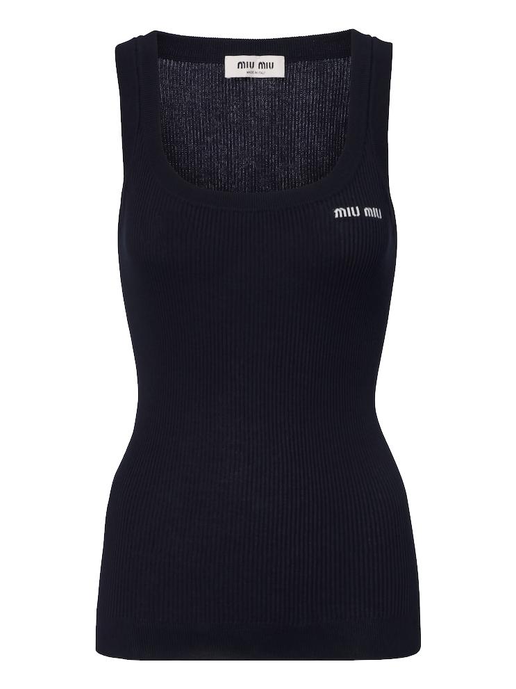 MIU MIU Miu Miu Ribbed-Knit Cotton Tank Top