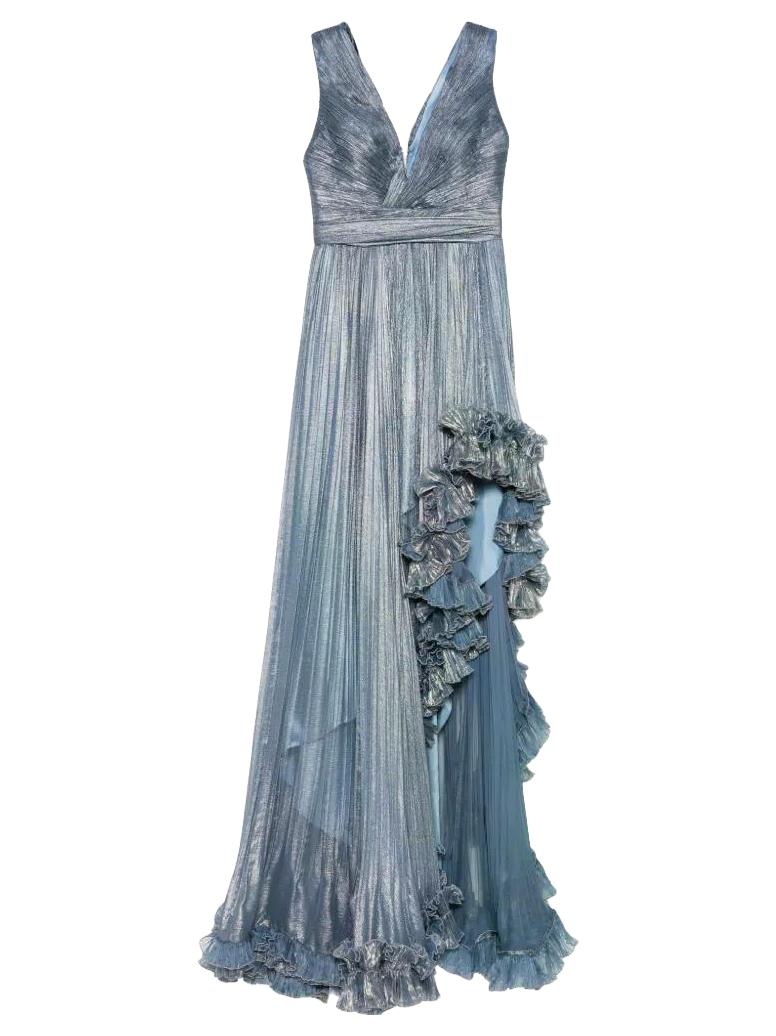 IRIS SERBAN Iris Serban Ruffled Pleated Maxi Dress