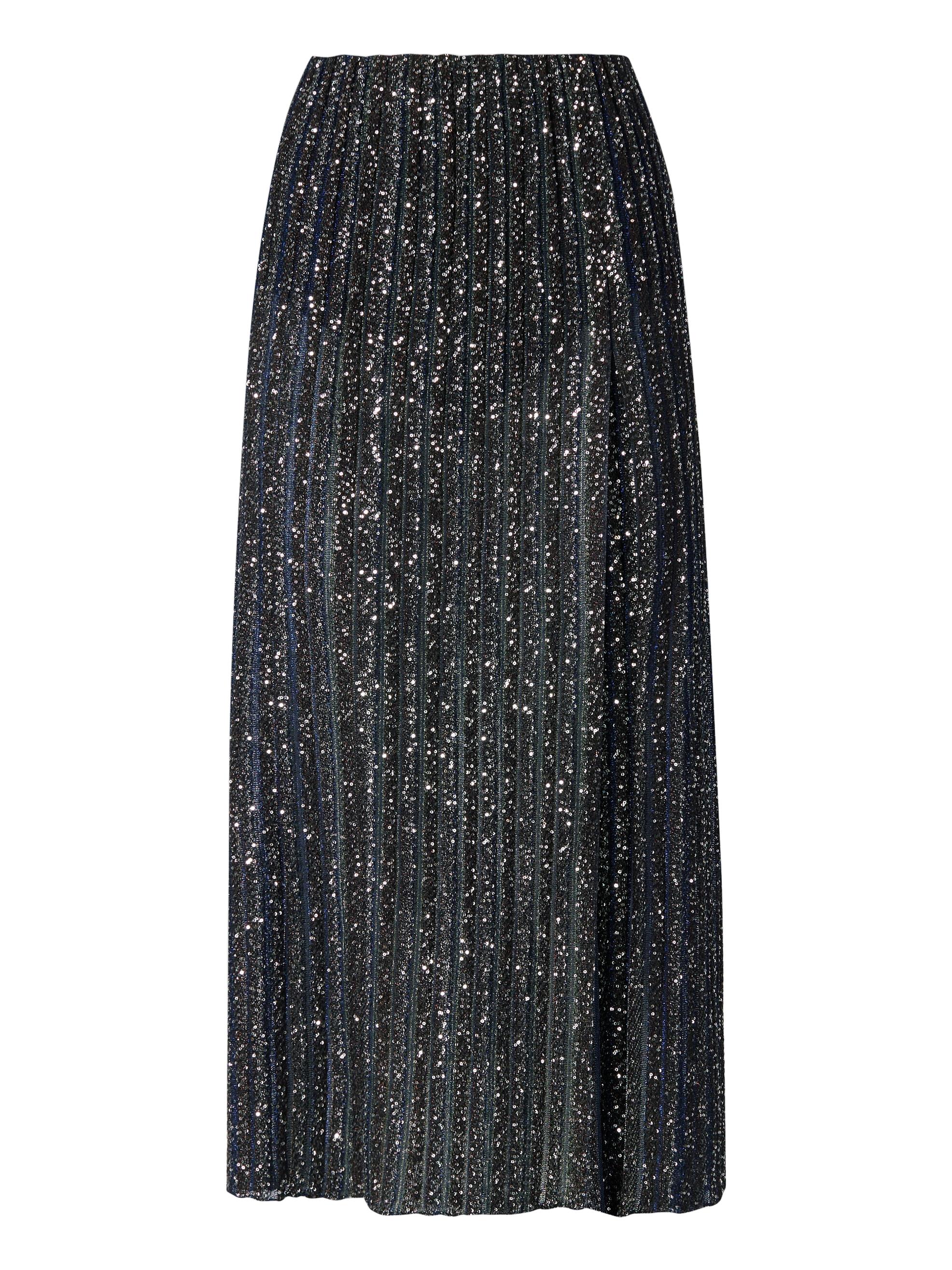 MISSONI Missoni Ribbed Midi Skirt with Slit and Sequins