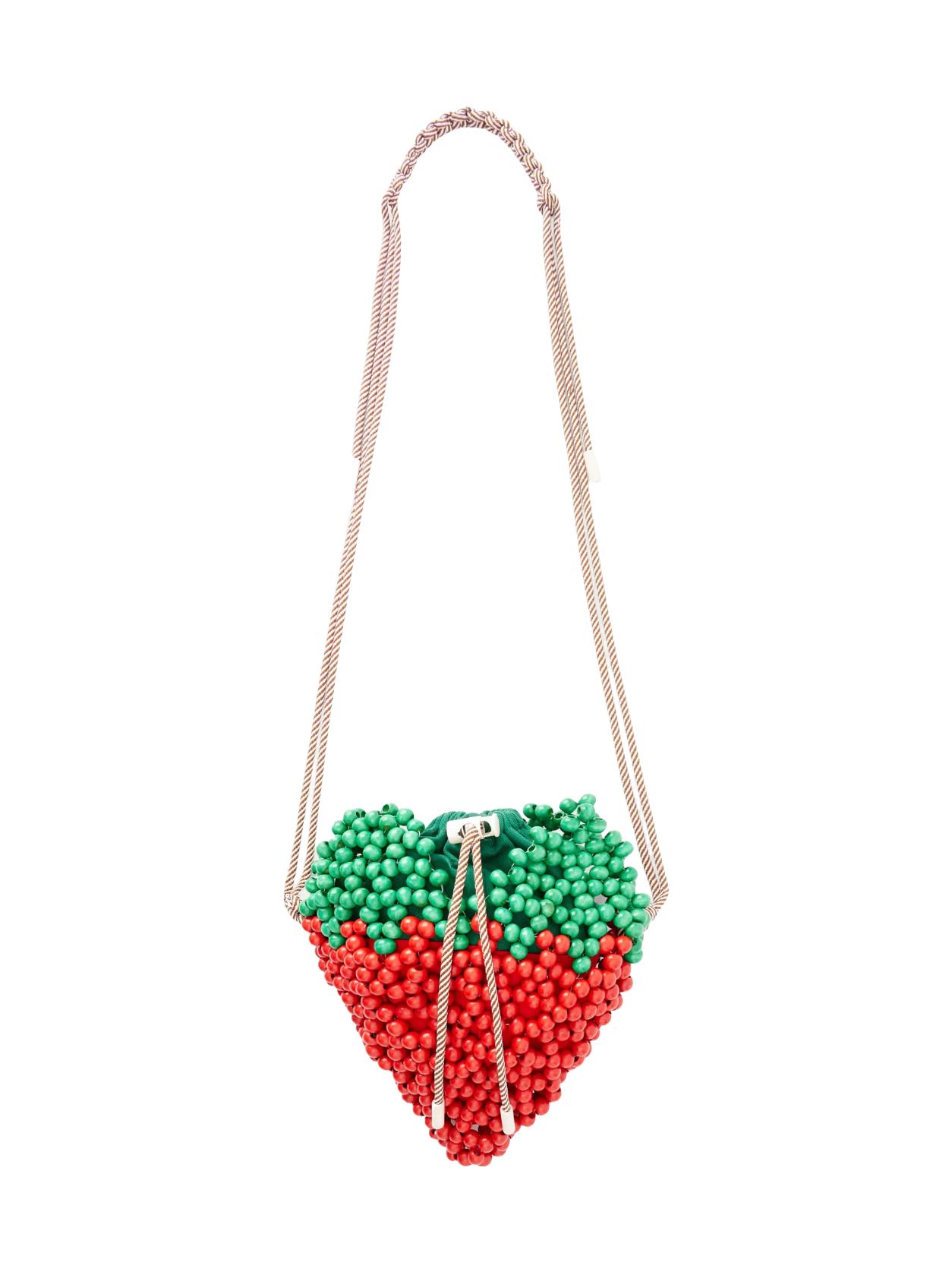 ALEMAIS Alemais Beaded Strawberry-Shaped Belt Bag