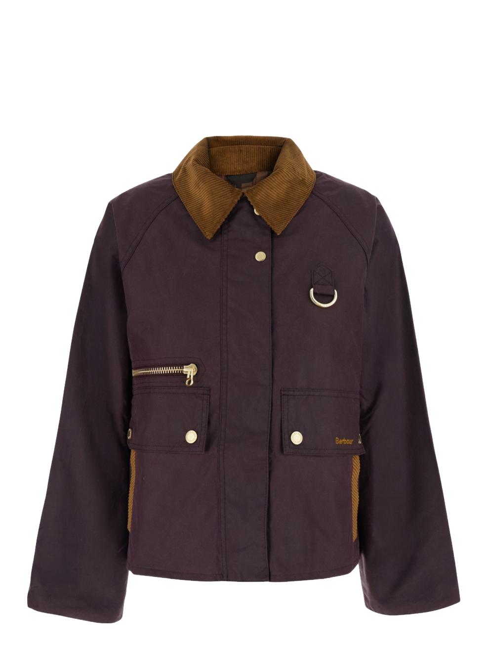 BARBOUR Barbour Corduroy Collar Cropped Waxed Field Jacket