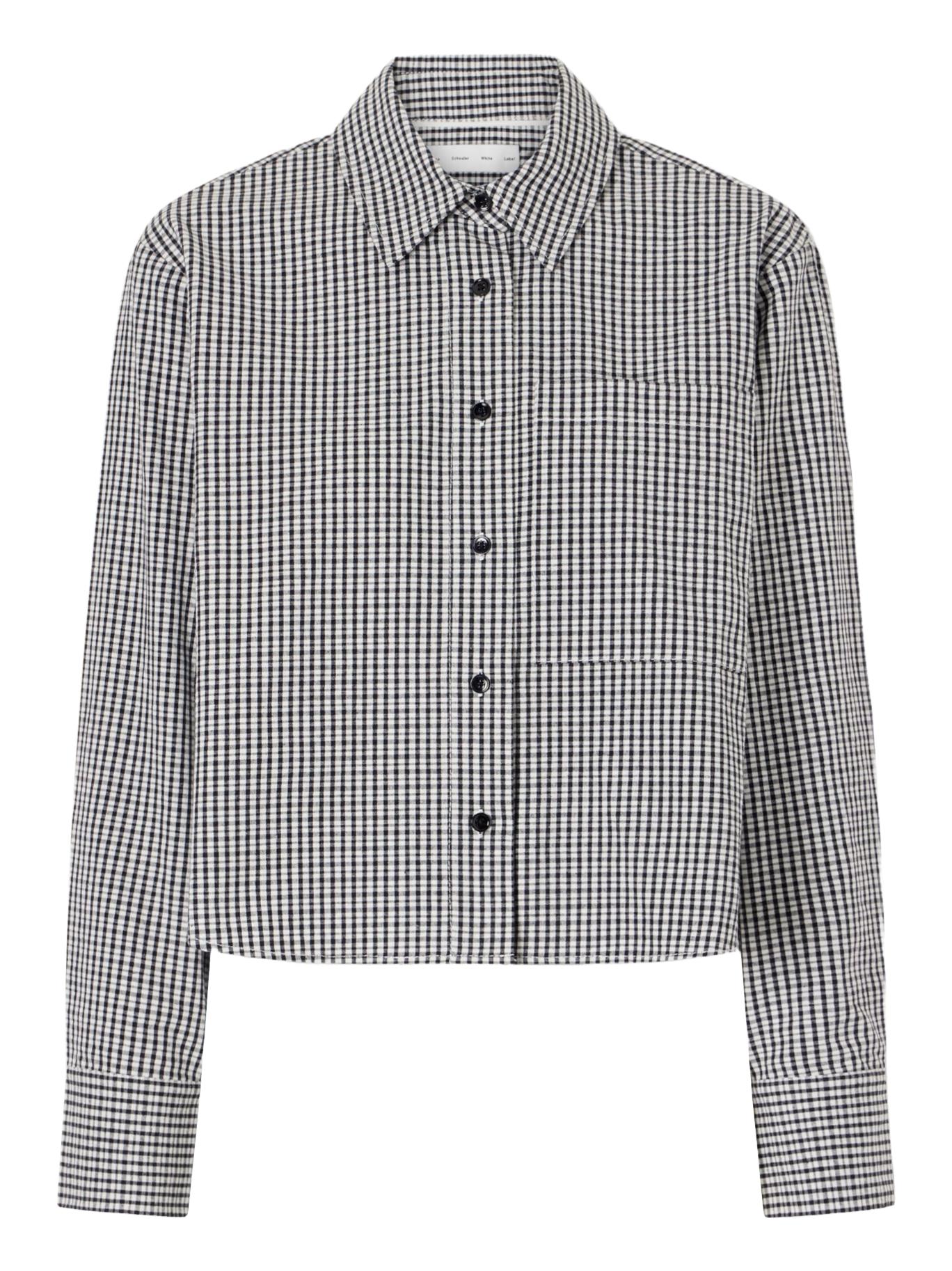 PROENZA SCHOULER Proenza Schouler Cropped Checked Cotton And Linen-Blend Poplin Shirt