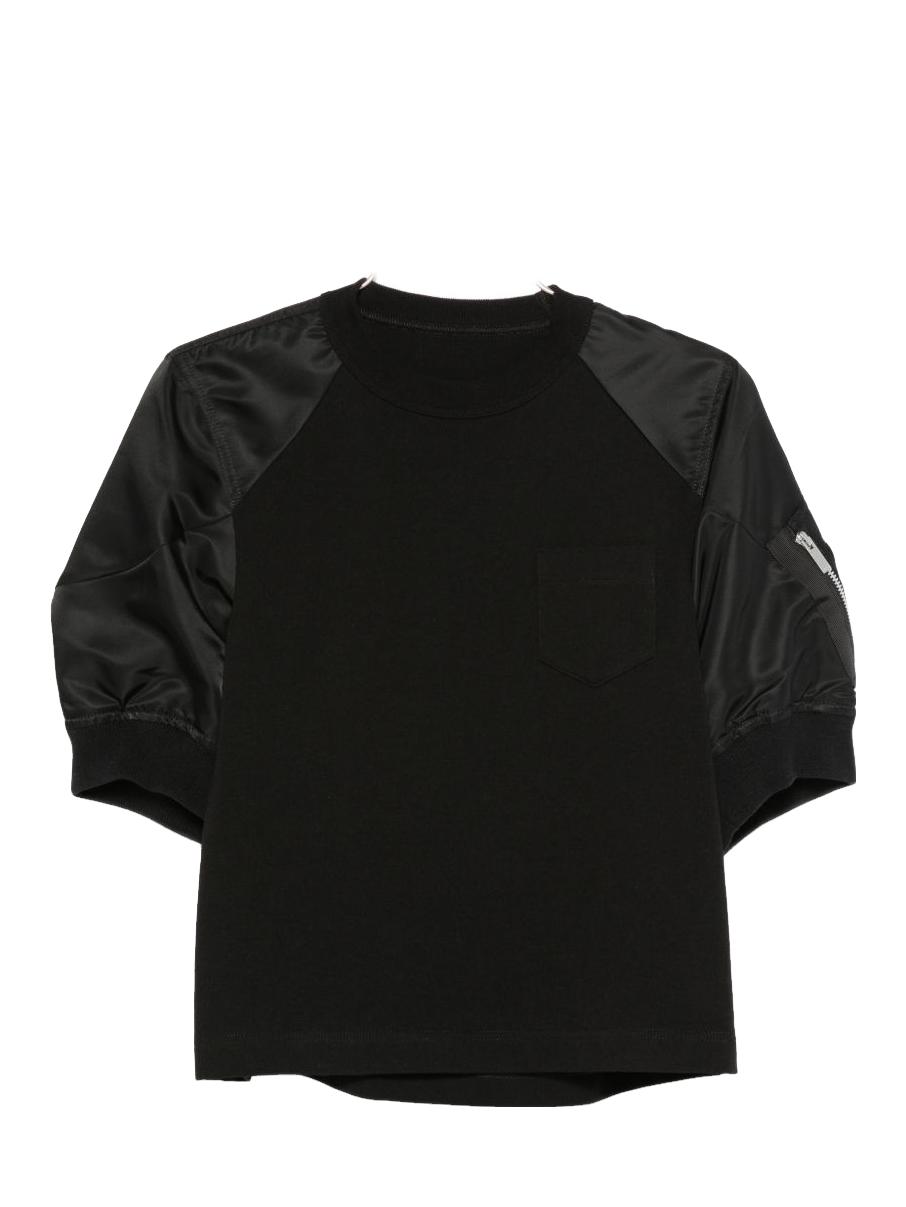 SACAI SACAI Crew Neck Short Puffed Sleeves Top