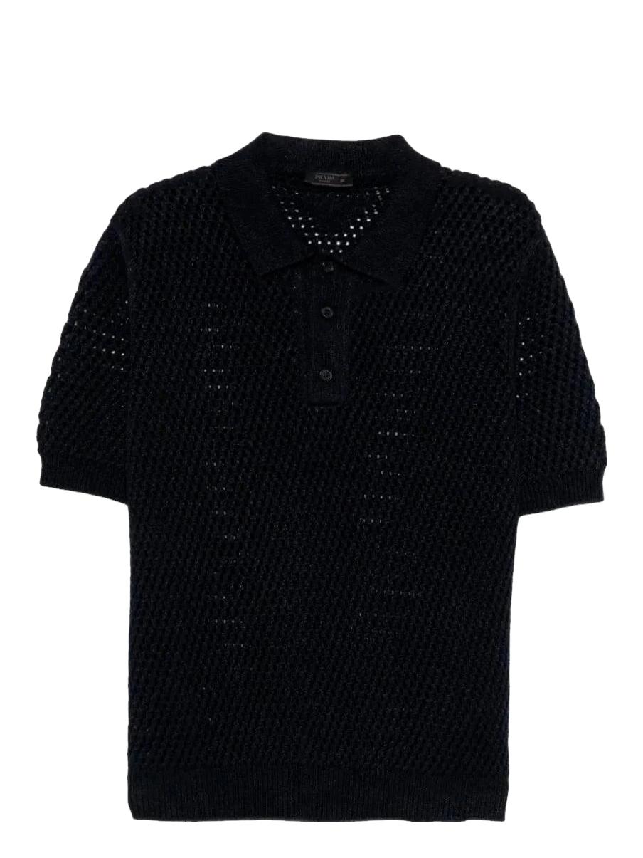 PRADA Prada Men Cotton Linen Polo Neck
