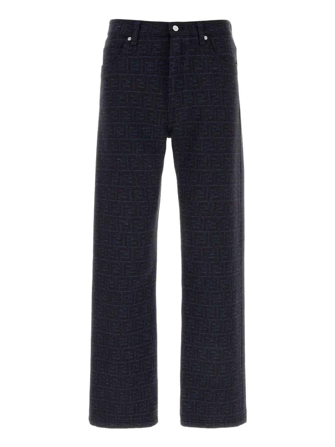 BALMAIN monogram-jacquard denim shirt