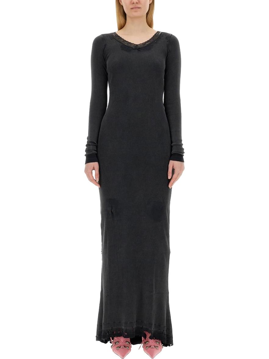 PACO RABANNE Rabanne Embellished Long Sleeve Jersey Maxi Dress