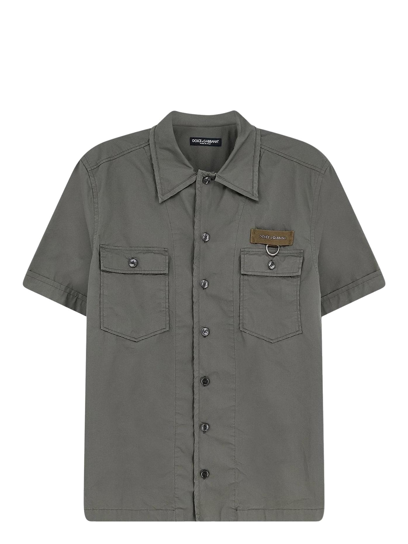 DOLCE & GABBANA Dolce & Gabbana Men Cotton Shirt With Logo Patch