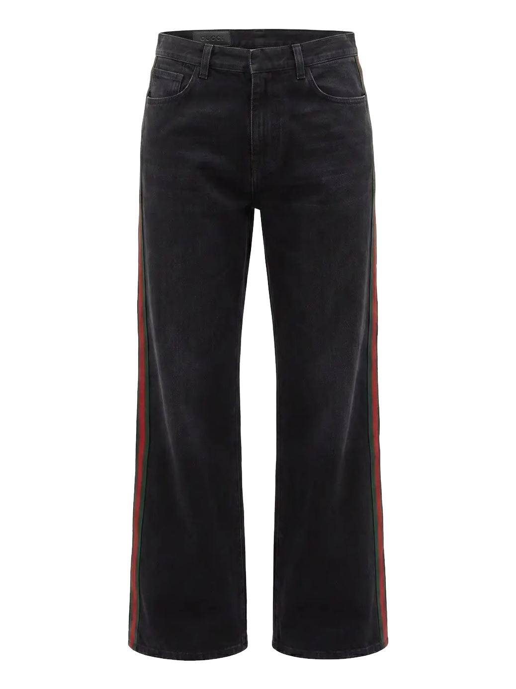 GUCCI GUCCI Cotton Denim Web Insert Pants