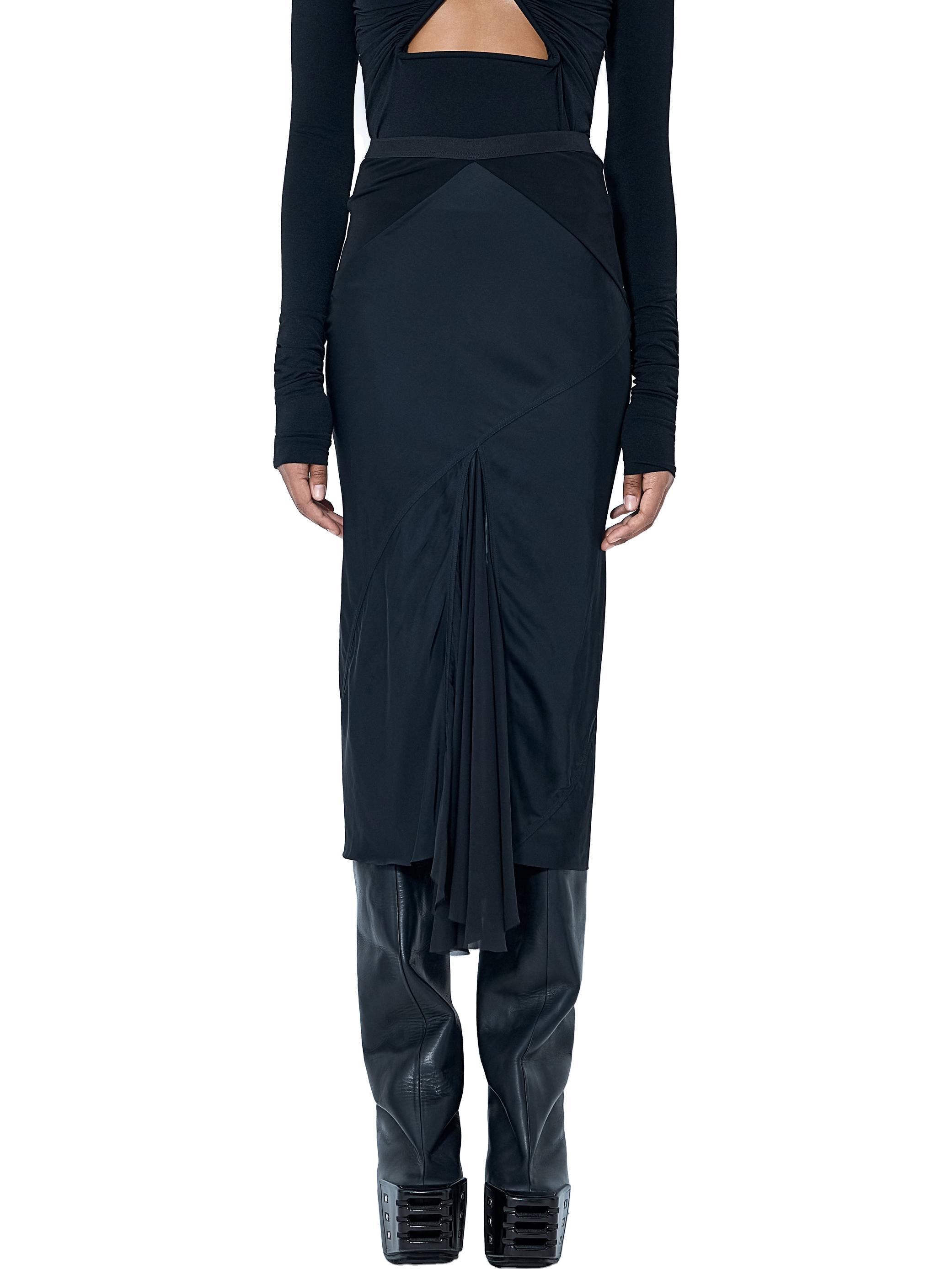 ALAÏA long wool cape with hood and asymmetric hem