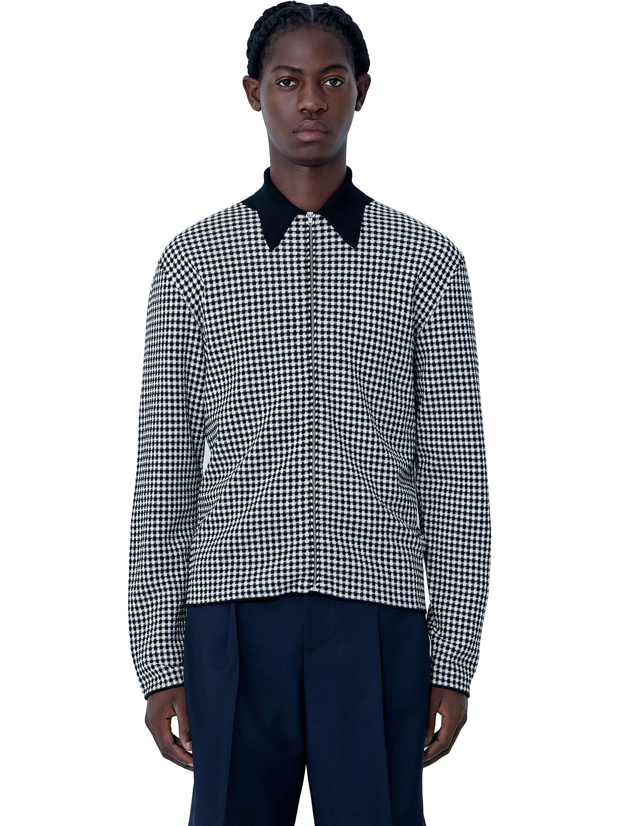 JIL SANDER Jil Sander Men Houndstooth Zip-Up Shirt