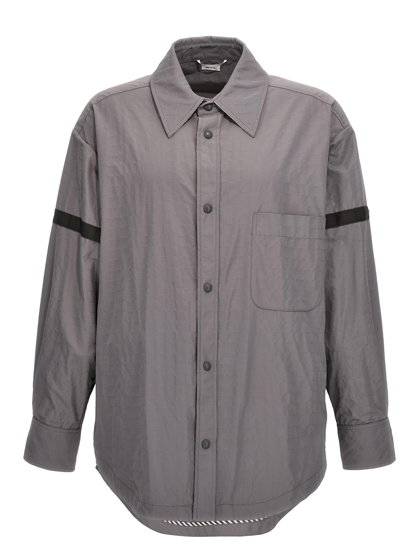 THOM BROWNE Thom Browne RWB-Striped Drawstring Hooded Shirt
