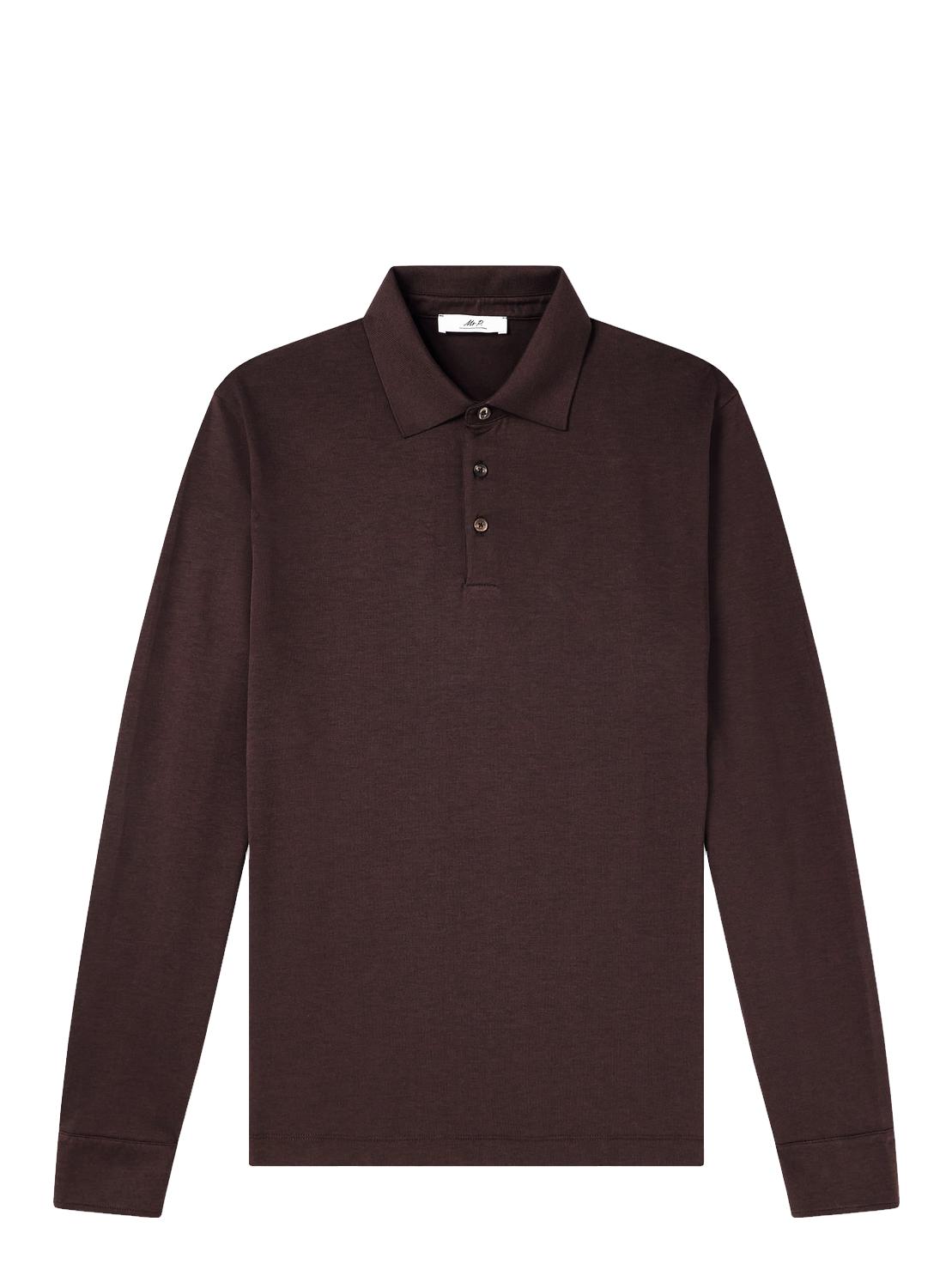 MR P. Mr P. - Silk and Cotton-Blend Polo Shirt - Men - Brown - XS