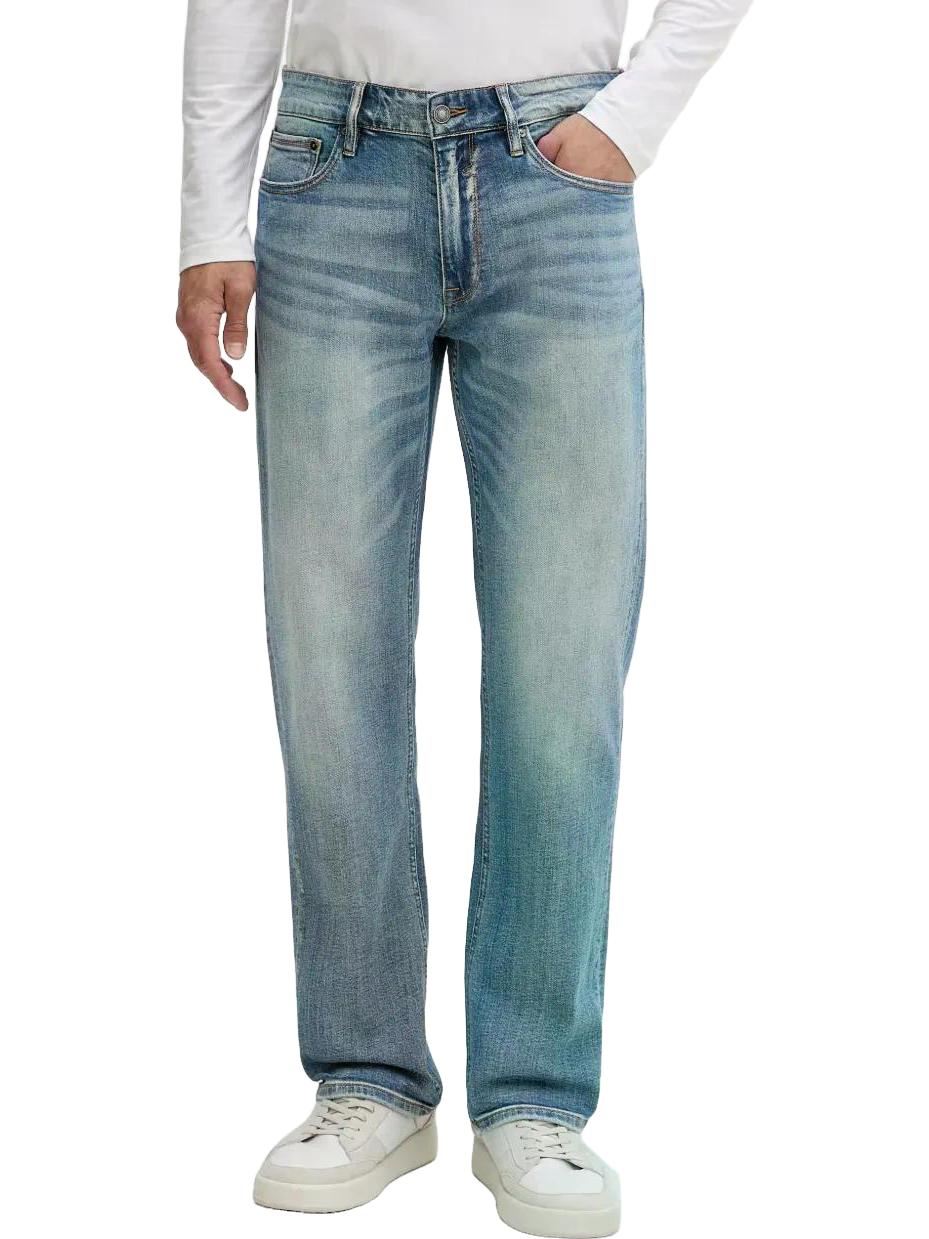 GUESS Faded Logo-Patch Jeans