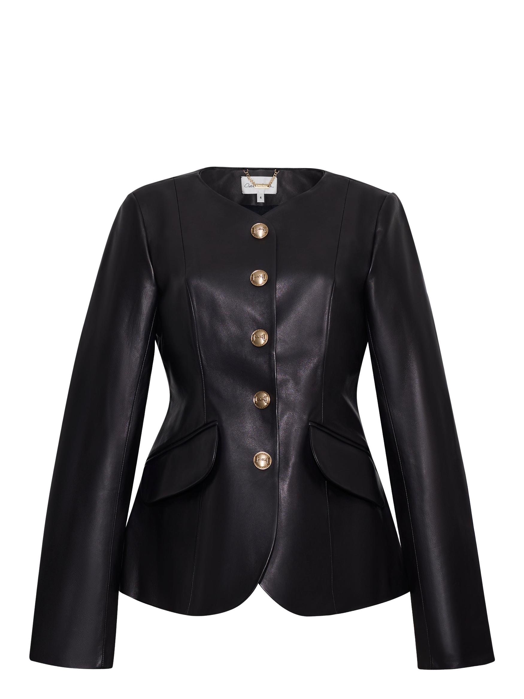 VERSACE Versace Wool Button Trim Cutout Accent Skirt