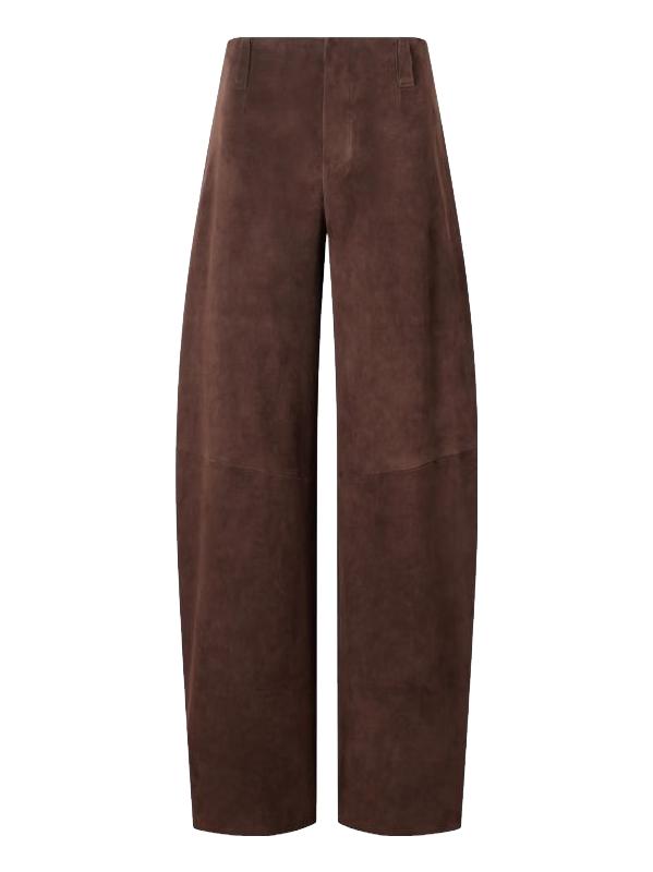 STOULS STOULS Valadon Paneled Suede High-Waist Wide-Leg Pants
