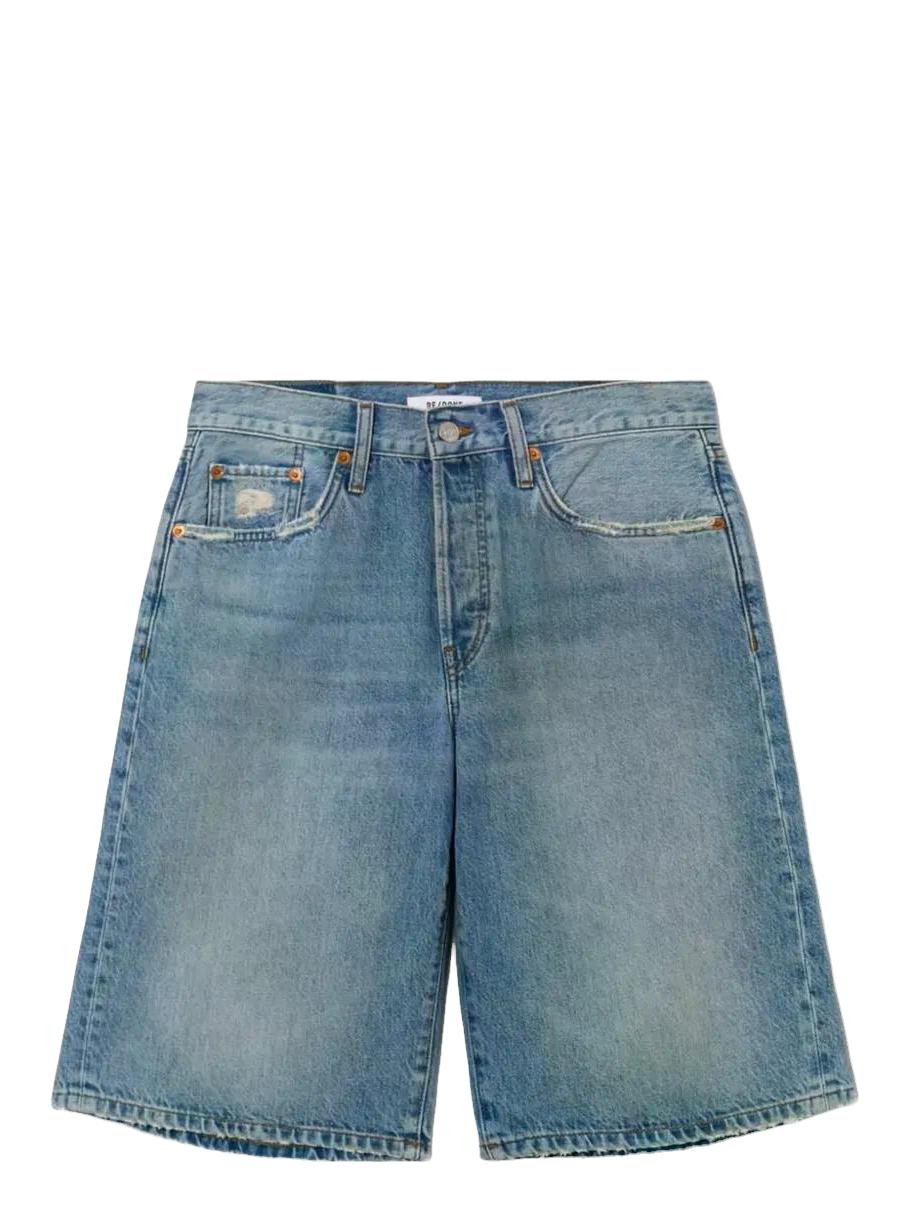RE/DONE RE/DONE Skater Distressed Denim Shorts