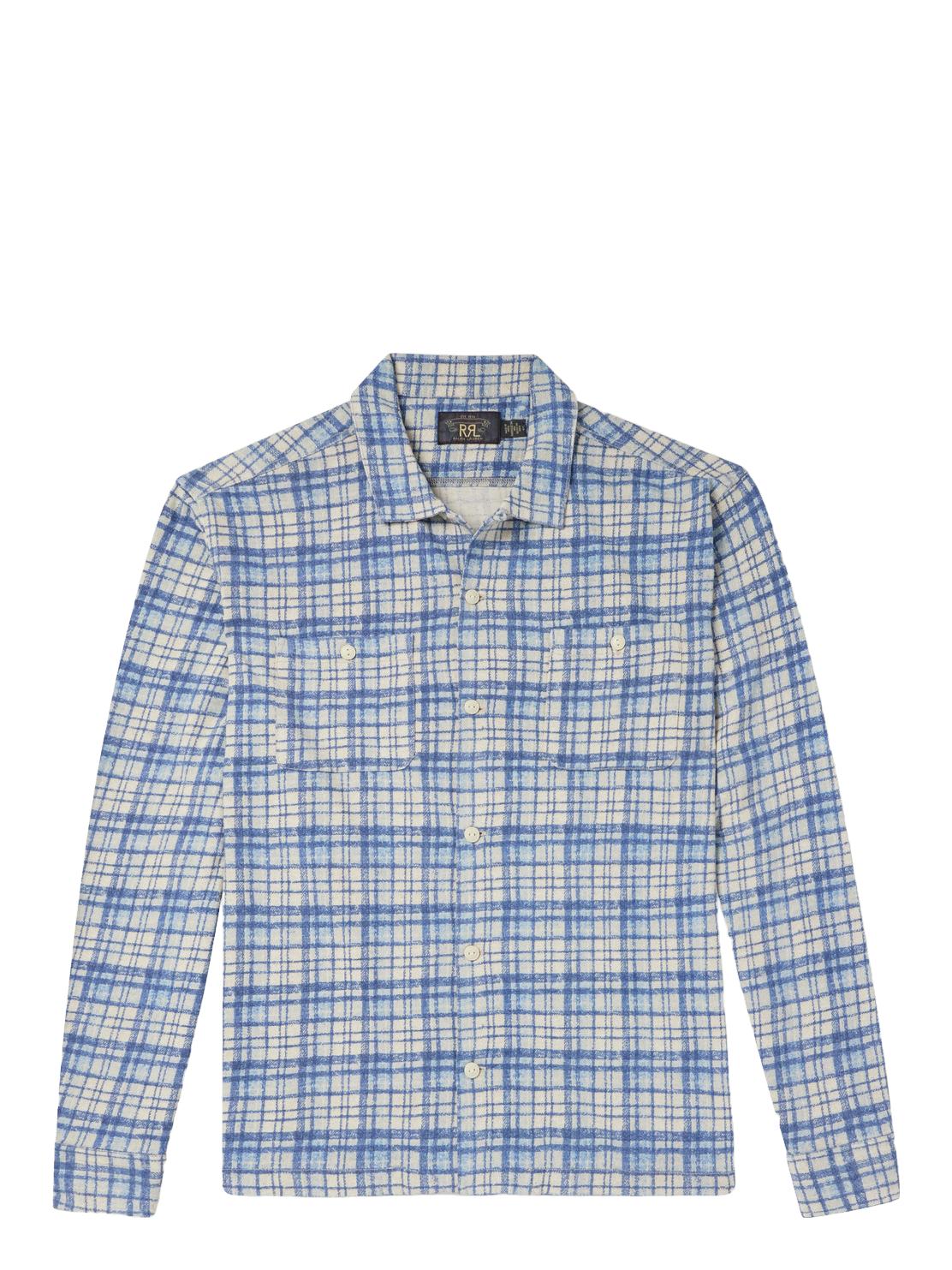RALPH LAUREN RRL - Checked Cotton and Linen-Blend Shirt - Men - Blue - M