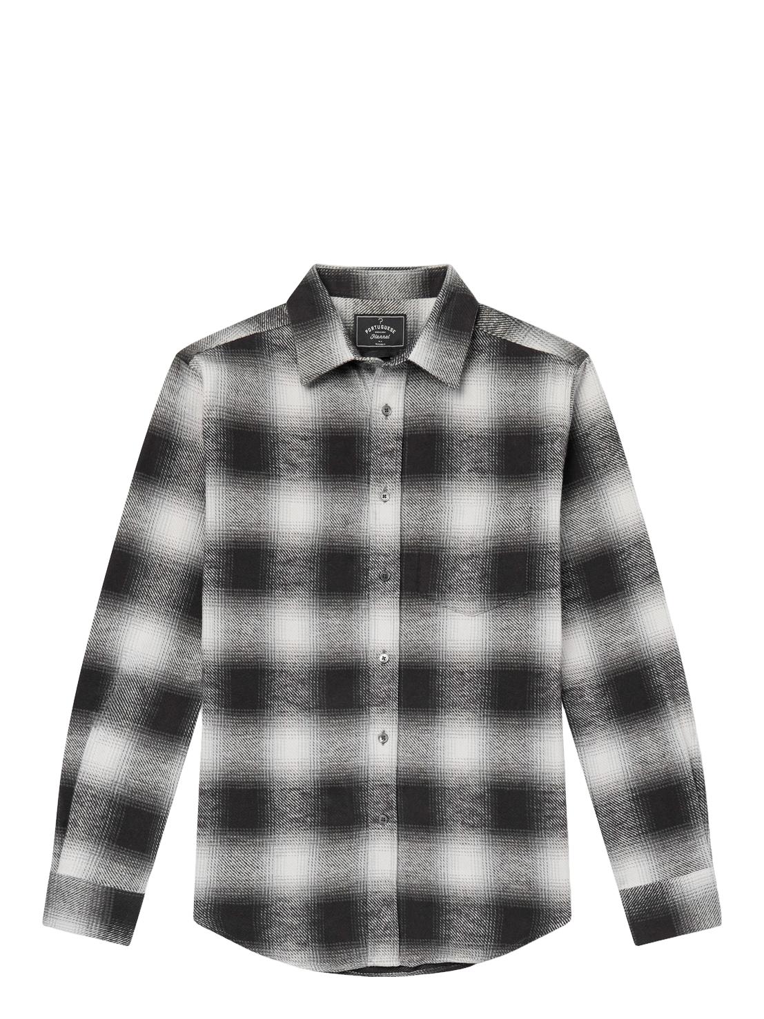 PORTUGUESE FLANNEL Portuguese Flannel - Dune Checked Cotton-Flannel Shirt - Men - Black - S