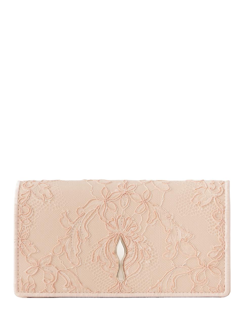 CHRISTIAN LOUBOUTIN CHRISTIAN LOUBOUTIN Bettina Lace-Trimmed Satin Clutch