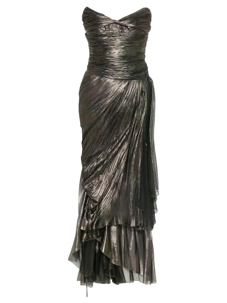 MARIA LUCIA HOHAN Metallic-Effect Lace-Up Dress