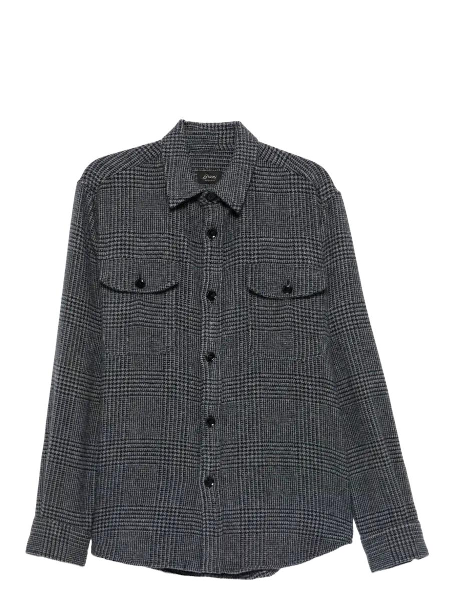 BRIONI prince of wales check wool shirt