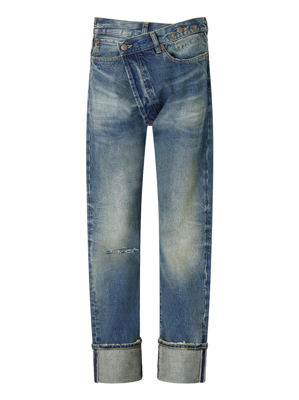 R13 R13 Cuffed Crossover Straight-Leg Jeans