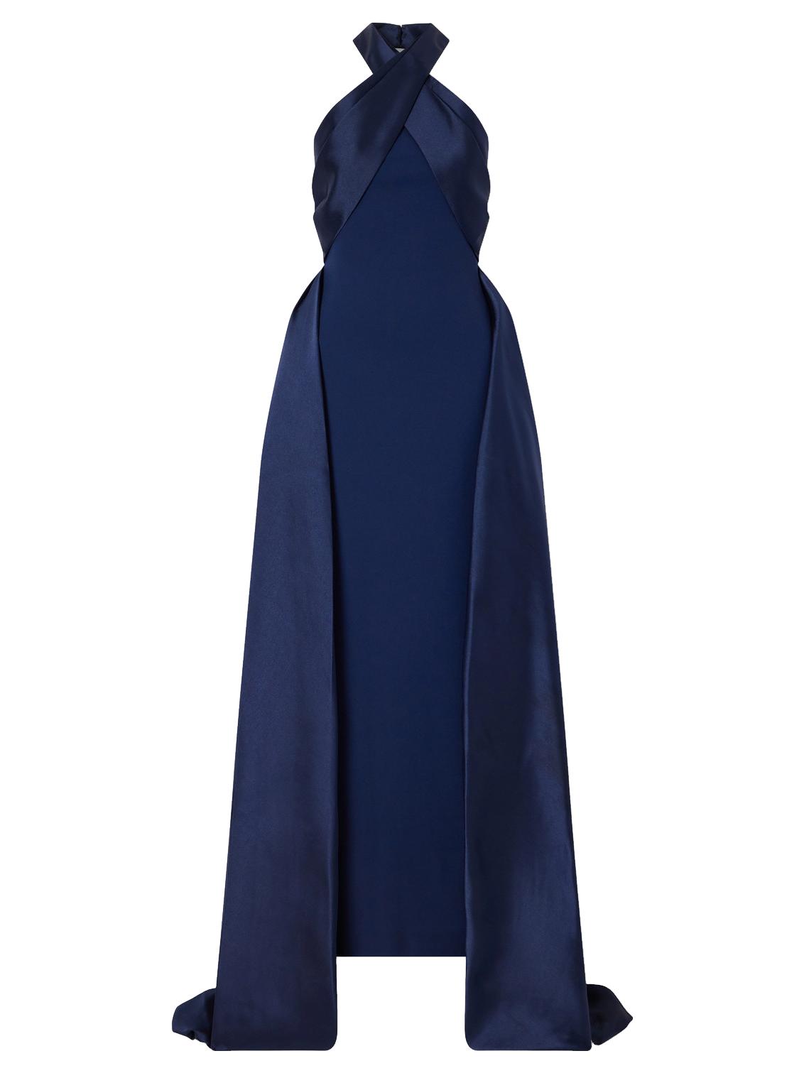 SOLACE LONDON SOLACE LONDON Rumi Halterneck Crepe Gown