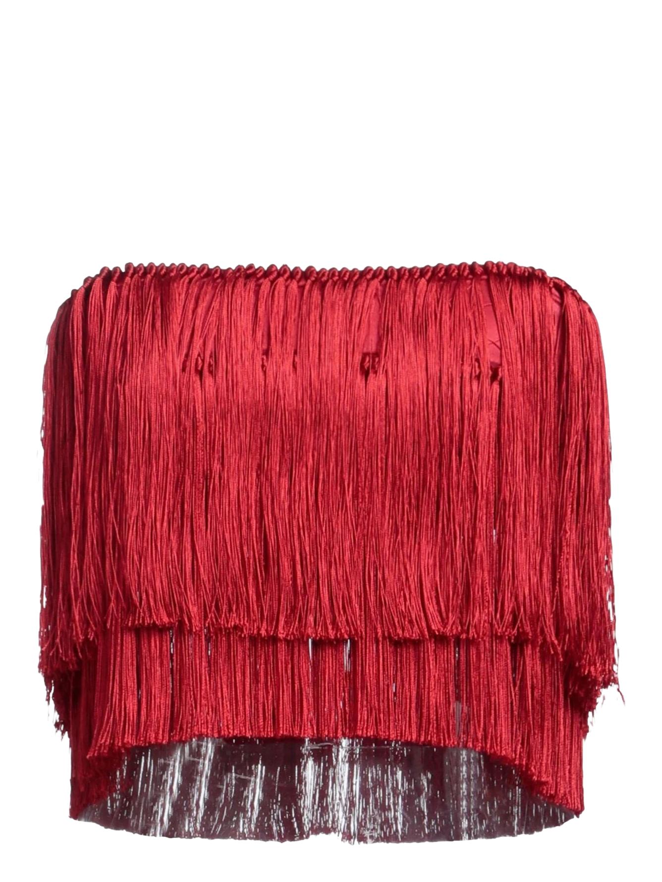 DOLCE & GABBANA Satin Strapless Fringe Top