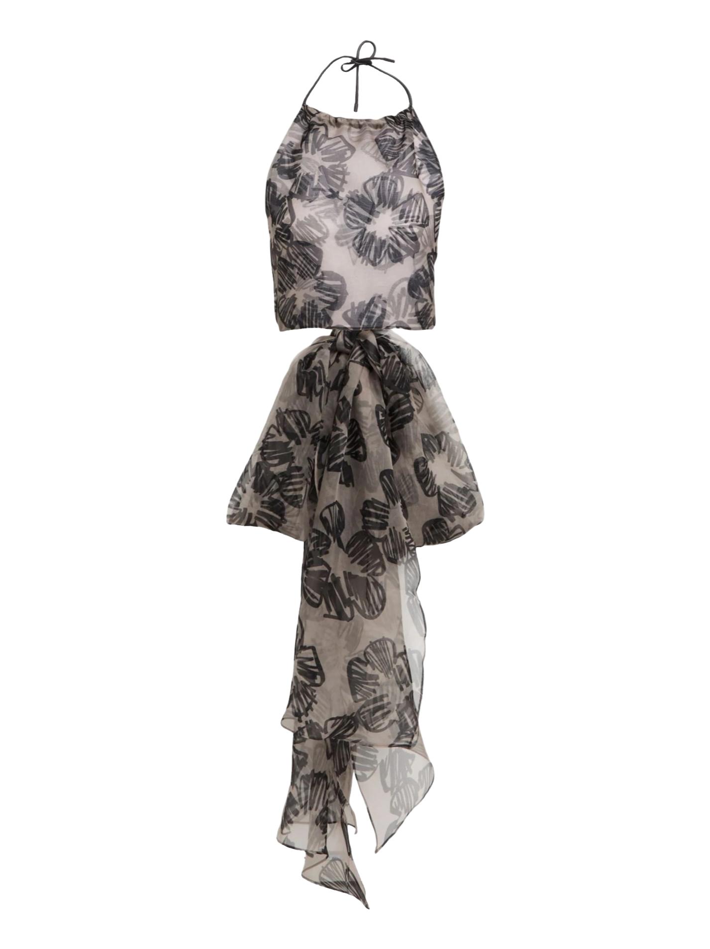 MAX MARA Max Mara Floral Print Organza Halter Top