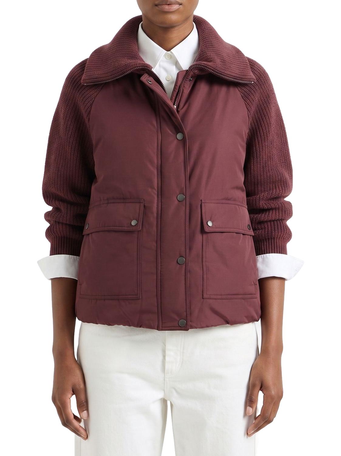 BRUNELLO CUCINELLI Brunello Cucinelli Padded Wool-Knit Cardigan with Patch Pockets