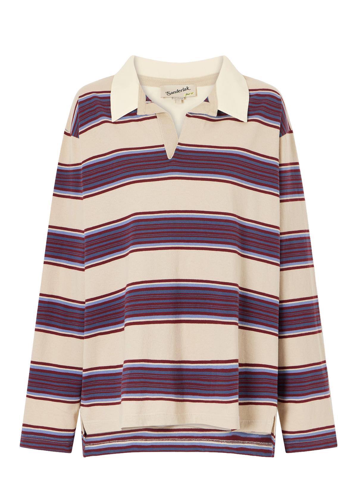 SANDERLAK SANDERLAK Striped Cotton-Jersey Polo Shirt