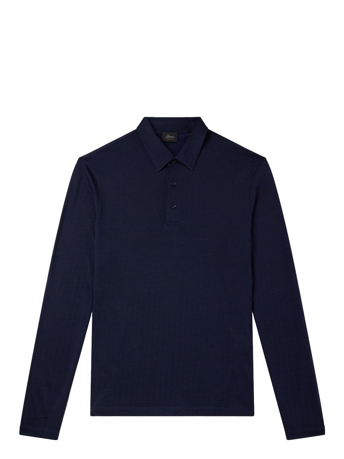 BRIONI Brioni - Wool and Silk-Blend Polo Shirt - Men - Blue - S
