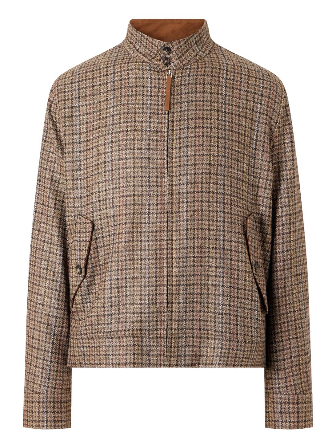 GABRIELA HEARST Gabriela Hearst Graham Houndstooth Wool and Silk Blend Zip-Up Jacket