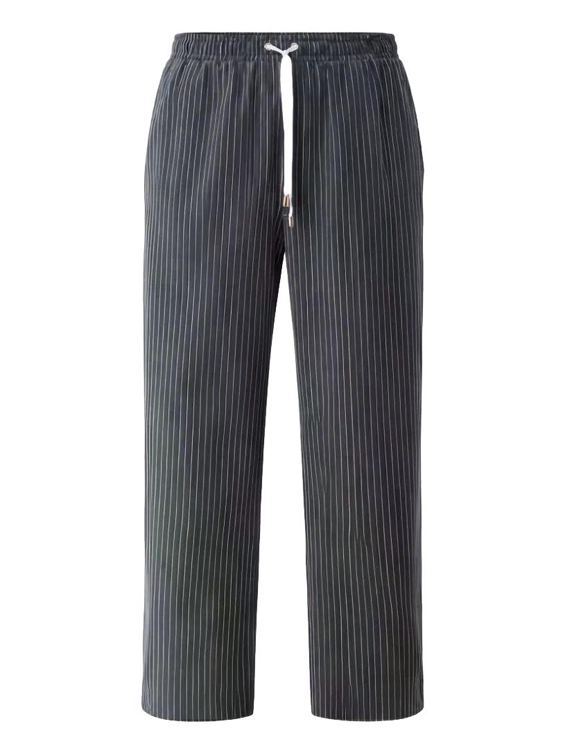 LIU JO Pinstriped Trousers with Lace Detail