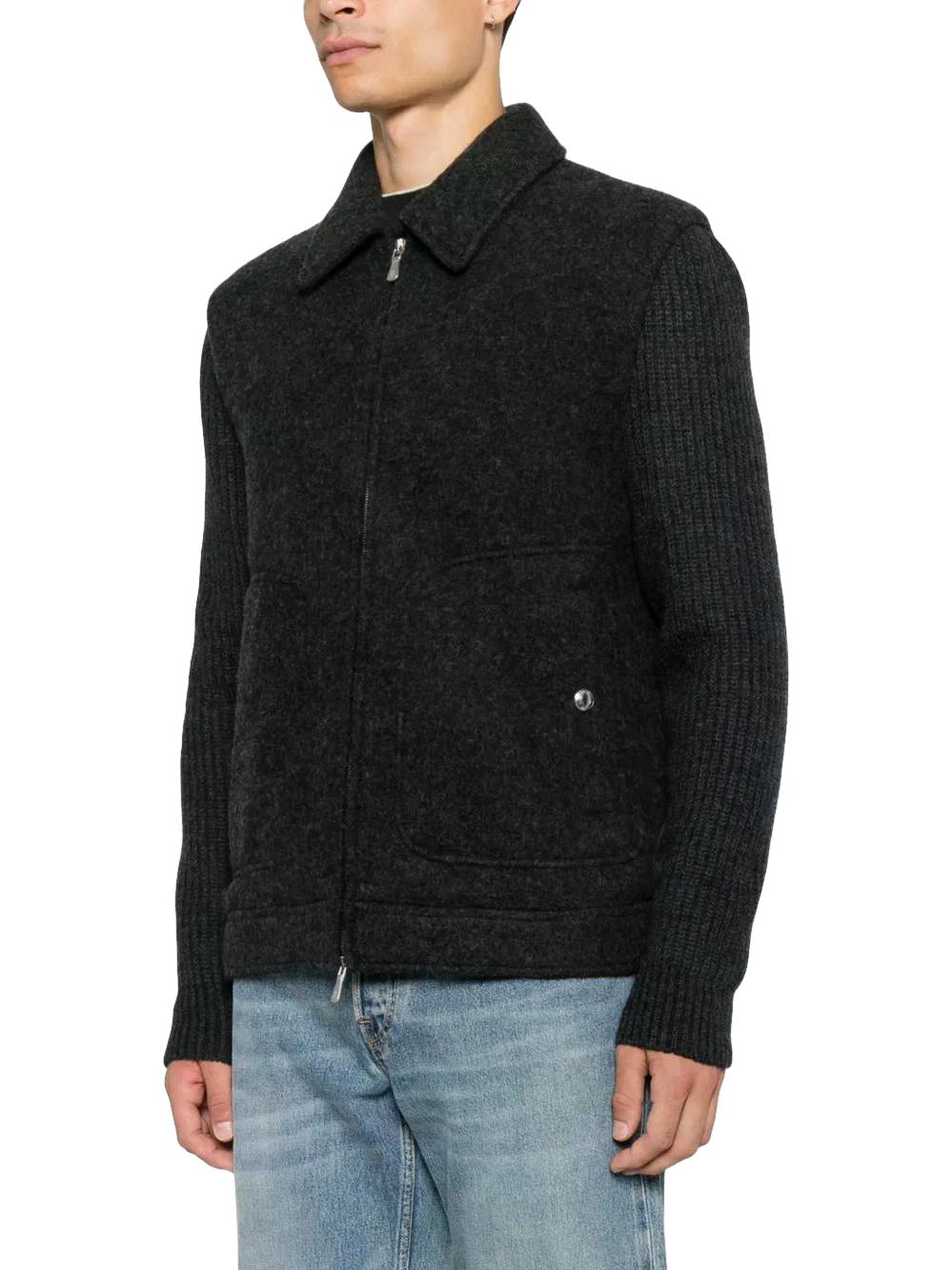 ELEVENTY Eleventy Ribbed-Knit Panelled Wool Jacket