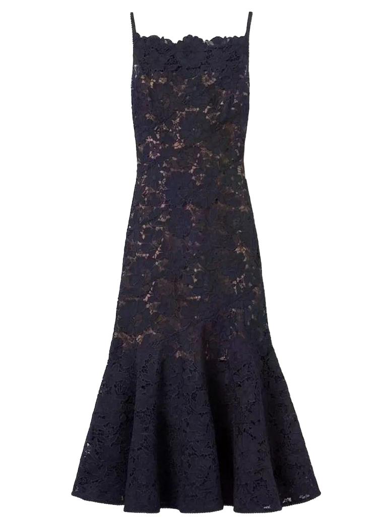 SELF-PORTRAIT Self-Portrait Spiral Lace Midi Dress